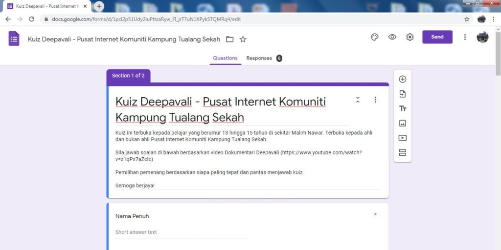 KUIZ ONLINE GOOGLE FORMS : HARI DEEPAVALI – NADI Kampung Tualang Sekah